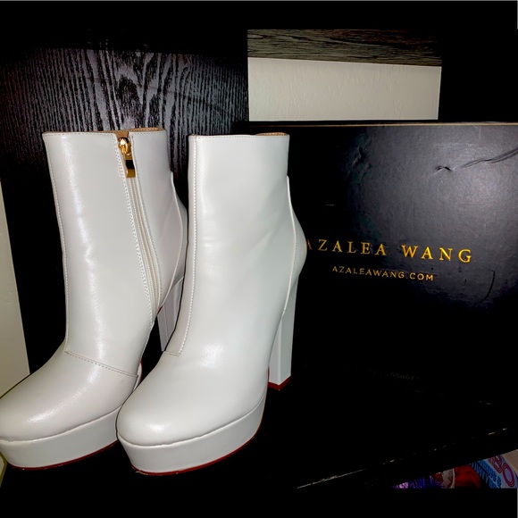 Azalea Wang | Shoes | Azalea Wang Carli White Boots | Poshmark